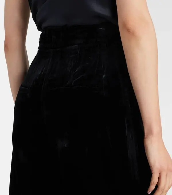 Veronica Beard Alex High-rise Velvet Wide-leg Pants