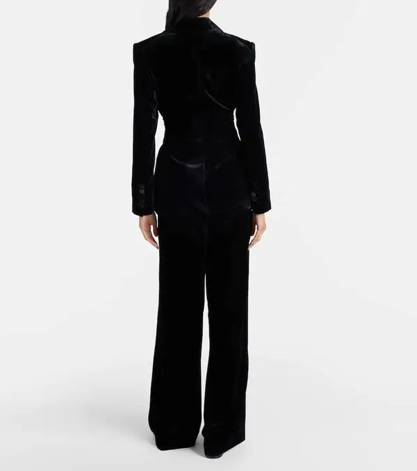 Veronica Beard Alex High-rise Velvet Wide-leg Pants