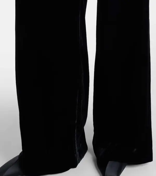 Veronica Beard Alex High-rise Velvet Wide-leg Pants