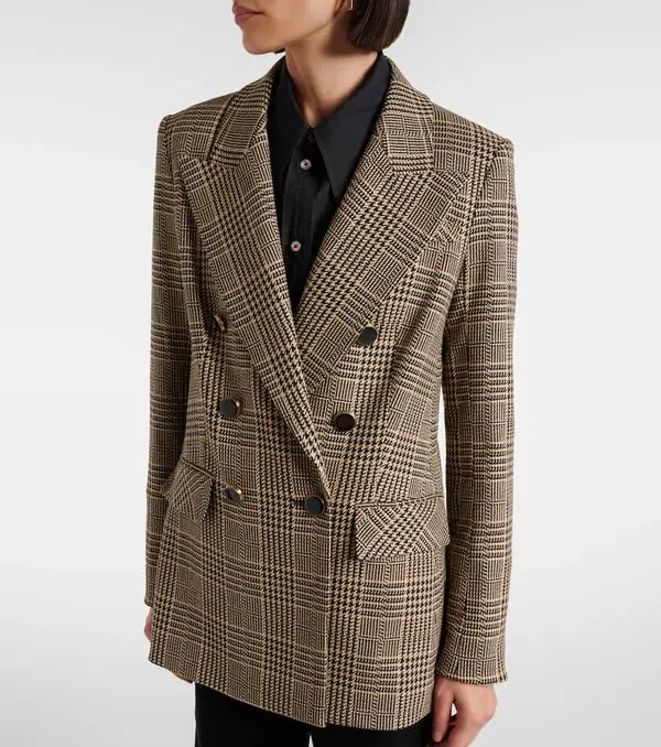 Veronica Beard Rhys Houndstooth Double-breasted Blazer