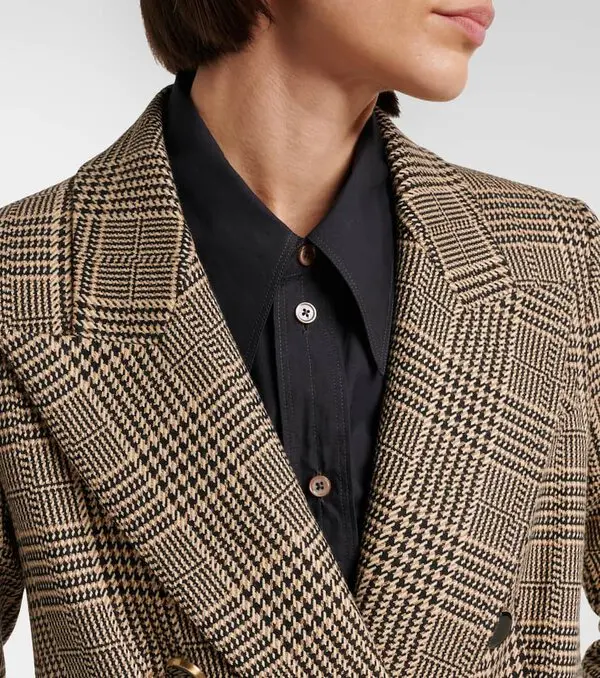 Veronica Beard Rhys Houndstooth Double-breasted Blazer