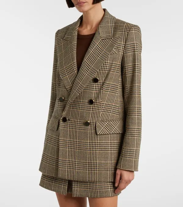 Veronica Beard Rhys Houndstooth Double-breasted Blazer