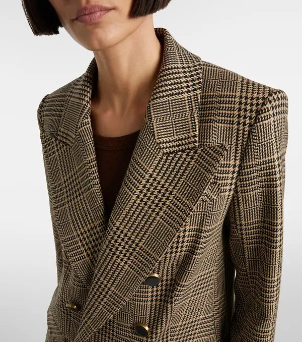 Veronica Beard Rhys Houndstooth Double-breasted Blazer