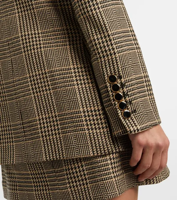 Veronica Beard Rhys Houndstooth Double-breasted Blazer