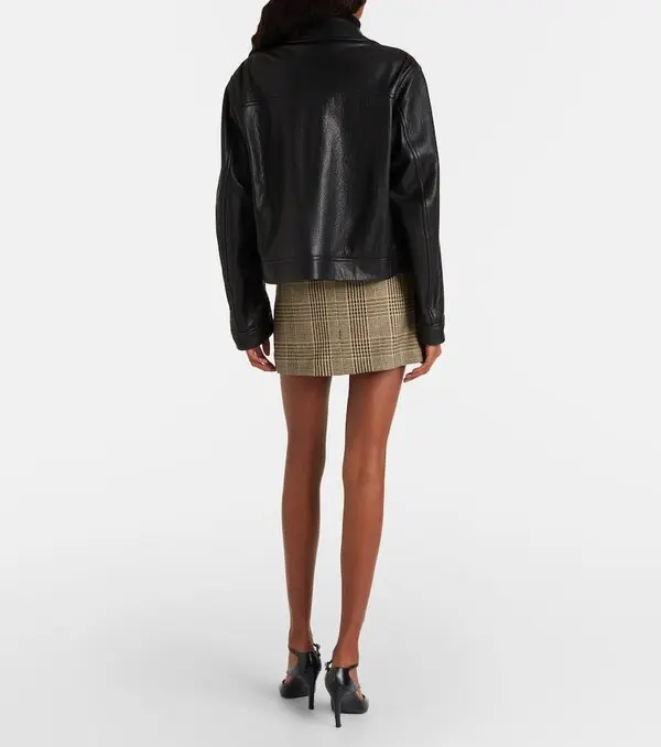 Veronica Beard Pavaline Houndstooth Miniskirt - Beige