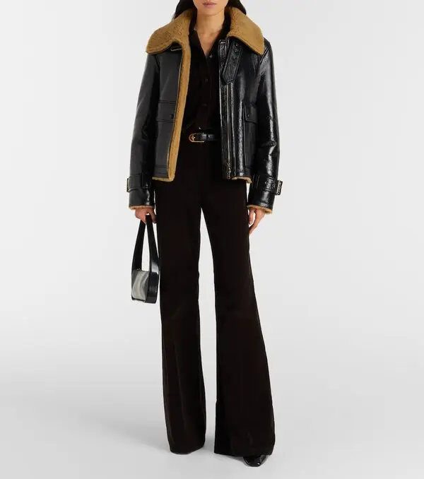 Veronica Beard Danika Shearling-lined Leather Jacket