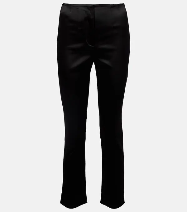 Veronica Beard Stila Cropped High-rise Satin Slim Pants