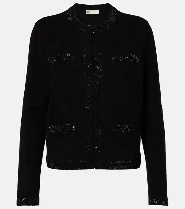 Tory Burch Embellished Wool-blend Cardigan