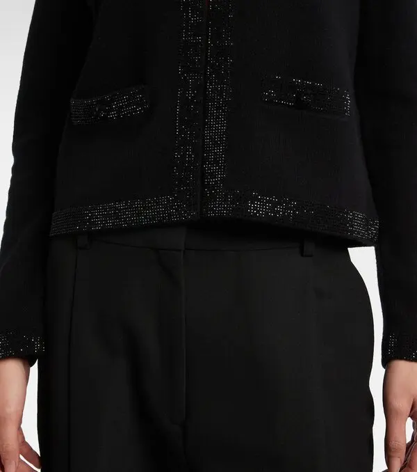 Tory Burch Embellished Wool-blend Cardigan