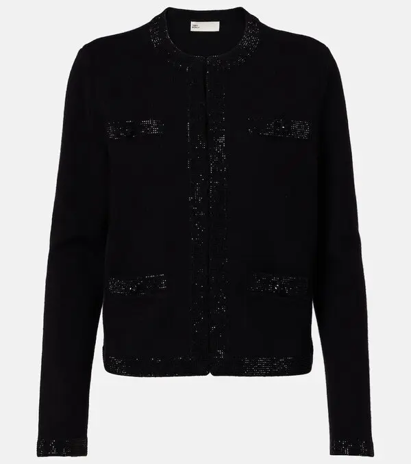 Tory Burch Embellished Wool-blend Cardigan