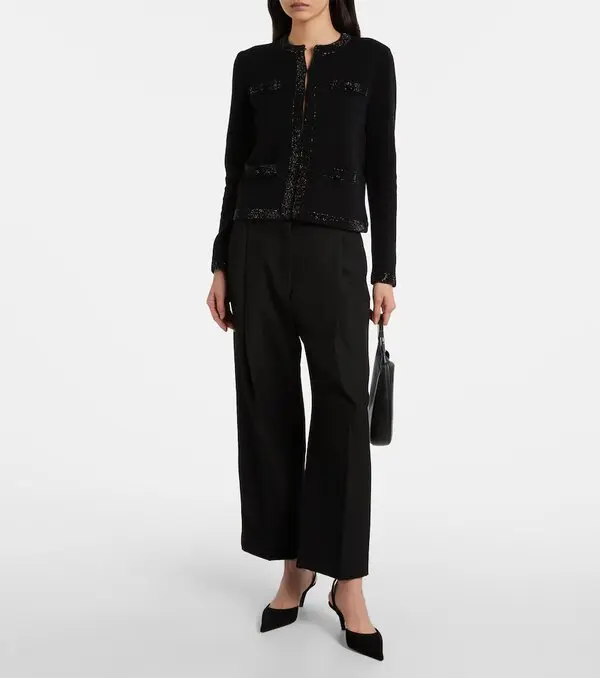 Tory Burch Embellished Wool-blend Cardigan
