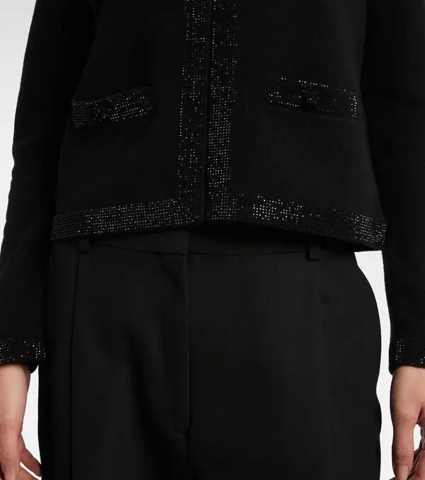 Tory Burch Embellished Wool-blend Cardigan