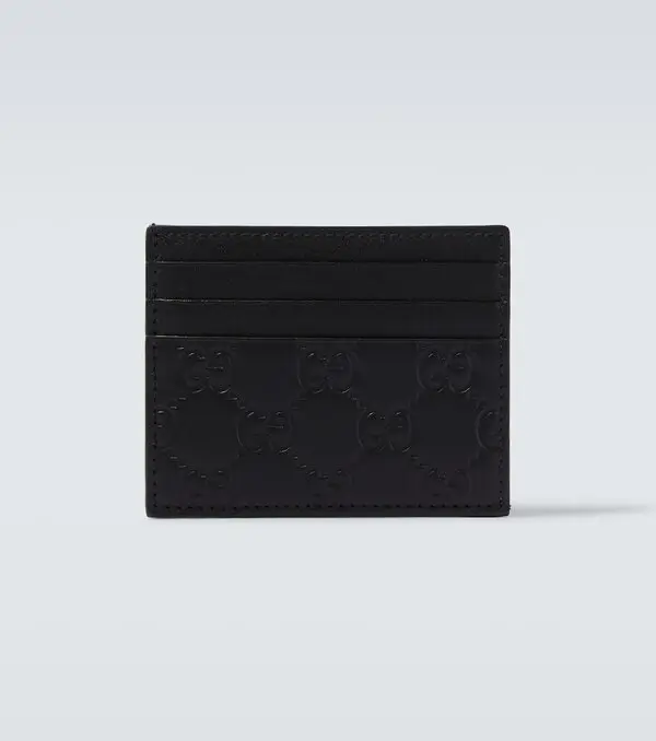 Gucci Gg Emblem Leather Card Holder - Black
