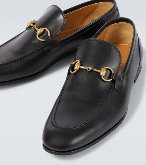 Gucci Jordaan Horsebit Leather Loafers - Black