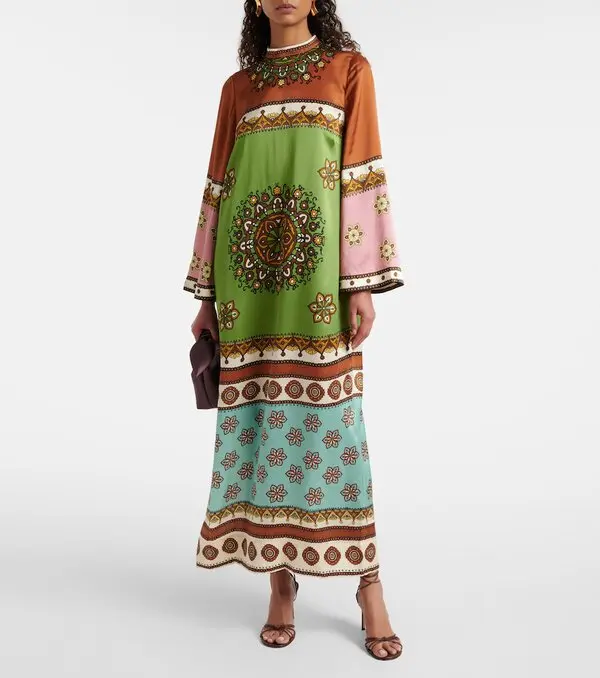 ALEMAIS Alémais Contina Printed Silk Maxi Dress