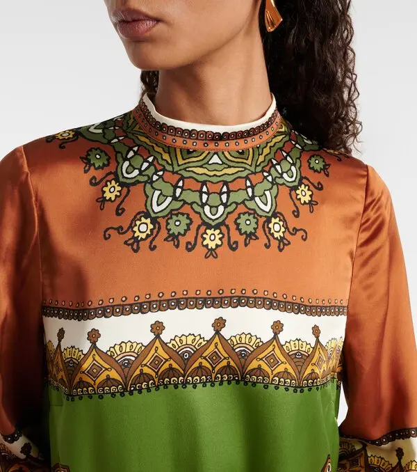 ALEMAIS Alémais Contina Printed Silk Maxi Dress
