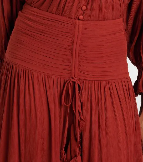 Poupette St Barth Neree Asymmetric Maxi Skirt - Red