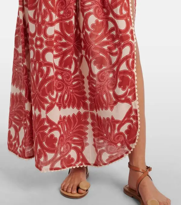 Poupette St Barth Carla Printed Cotton Maxi Skirt