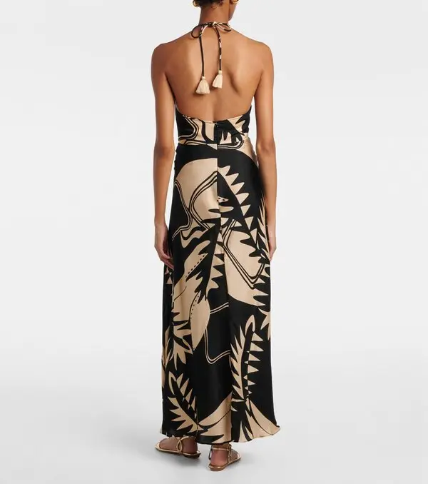 Poupette St Barth Stella Printed Maxi Dress - Black