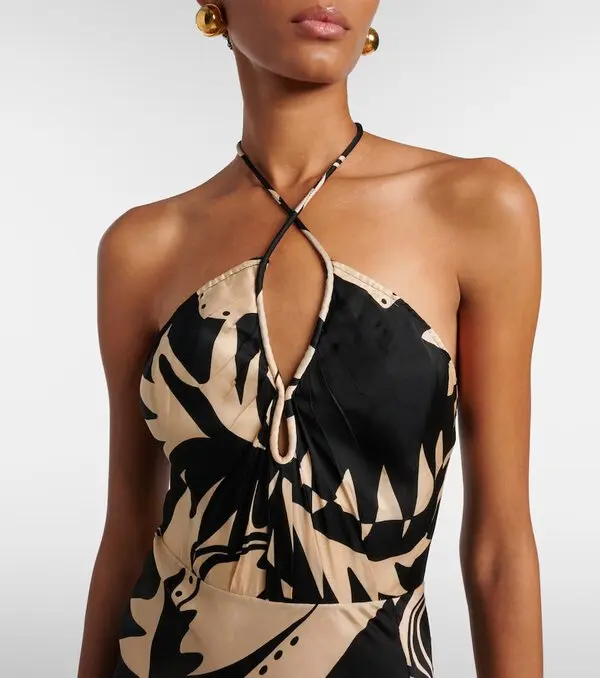 Poupette St Barth Stella Printed Maxi Dress - Black