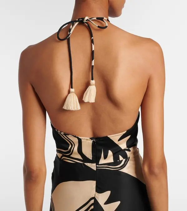Poupette St Barth Stella Printed Maxi Dress - Black