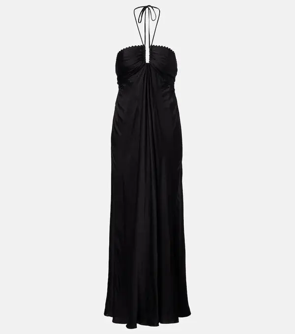 Poupette St Barth Halterneck Maxi Dress - Black