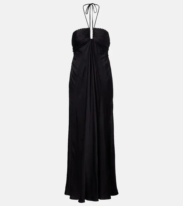 Poupette St Barth Halterneck Maxi Dress - Black