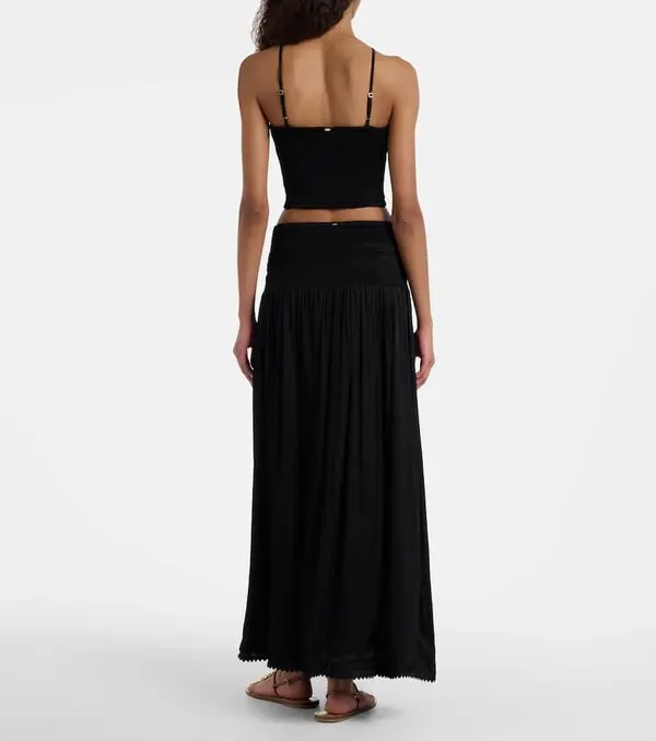Poupette St Barth Scalloped Maxi Skirt