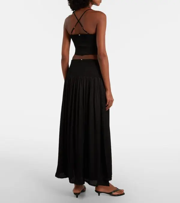 Poupette St Barth Scalloped Maxi Skirt