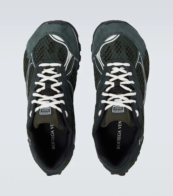 Bottega Veneta Orbit Suede-trimmed Sneakers - Green