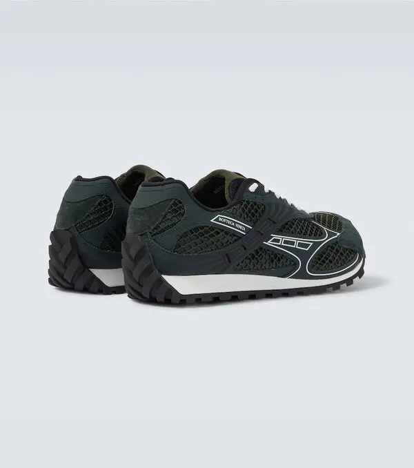Bottega Veneta Orbit Suede-trimmed Sneakers - Green