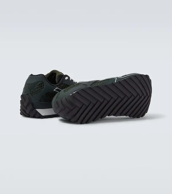 Bottega Veneta Orbit Suede-trimmed Sneakers - Green