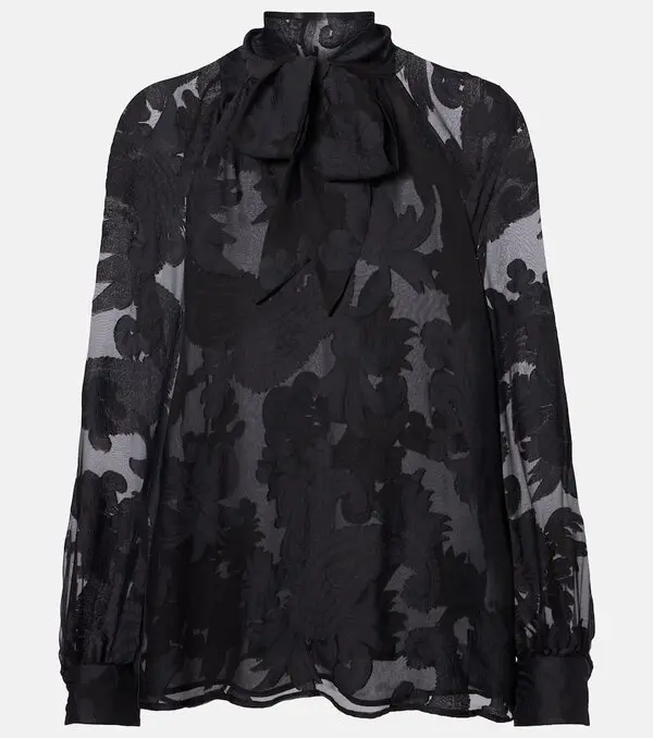 Etro Paisley Tie-neck Blouse