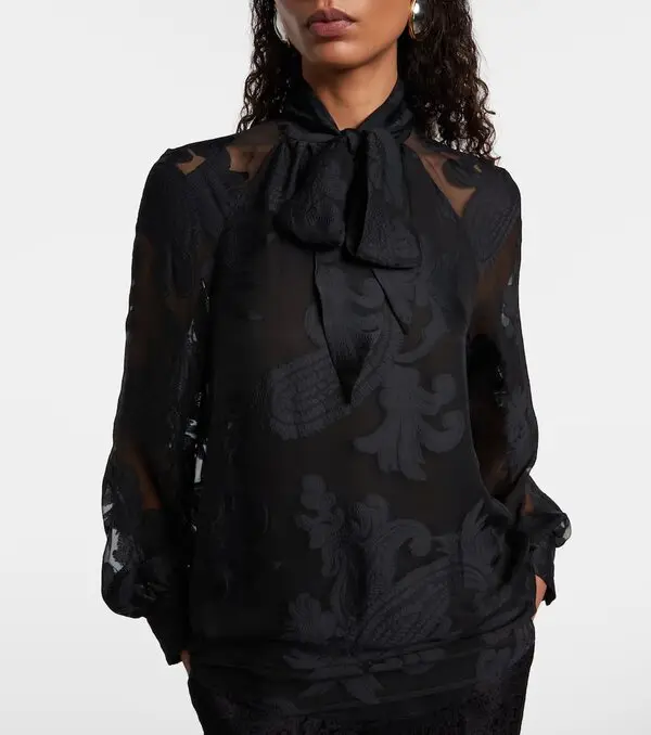 Etro Paisley Tie-neck Blouse