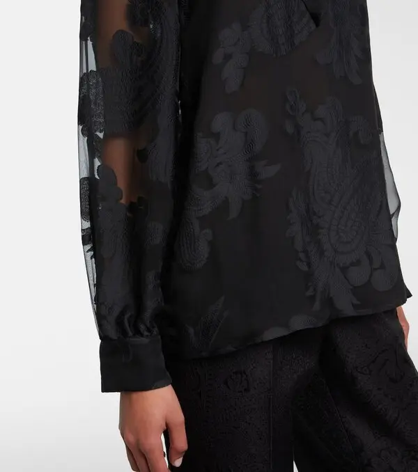 Etro Paisley Tie-neck Blouse