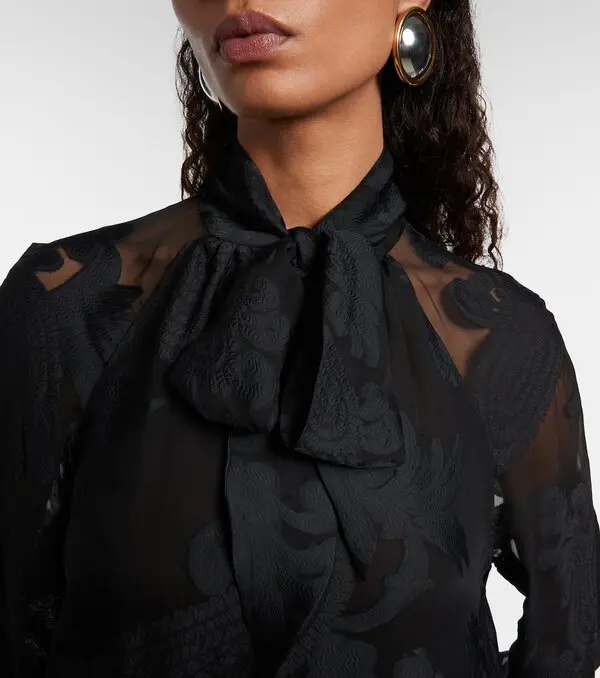 Etro Paisley Tie-neck Blouse