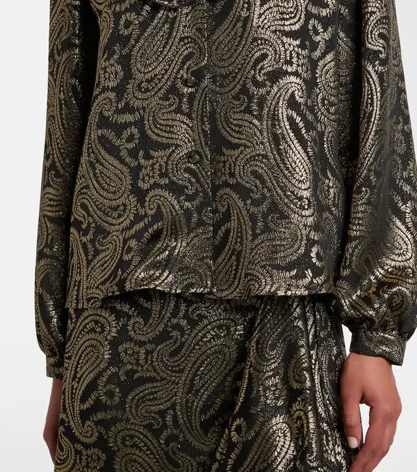 Etro Paisley Ruffled Silk-blend Blouse