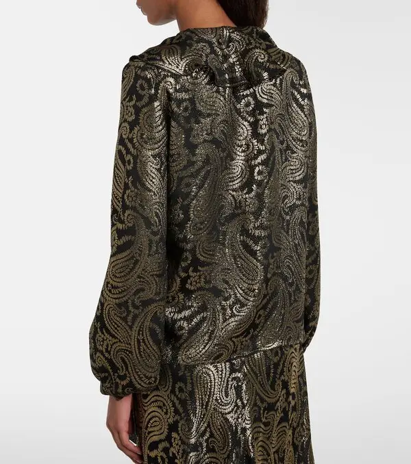 Etro Paisley Ruffled Silk-blend Blouse