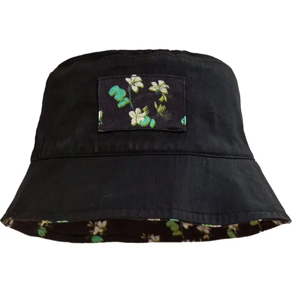 LOST PATTERN Beach Blossom Reversible Bucket Hat - Black