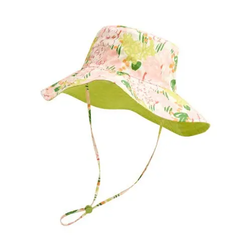 LOST PATTERN Le Jardin” Reversible Sun Hat - Green