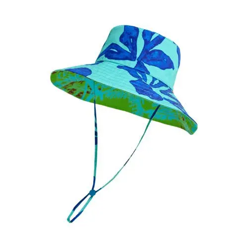 LOST PATTERN Nyc Tropical Bliss Reversible Sun Hat - Ocean Blue