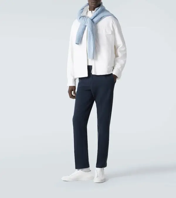 Thom Sweeney Cotton Twill Slim Pants