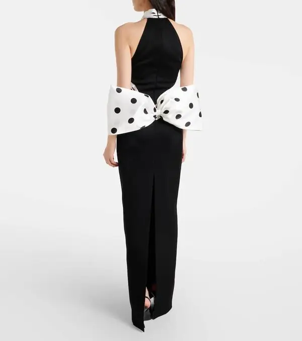 David Koma Polka-dot Halterneck Gown