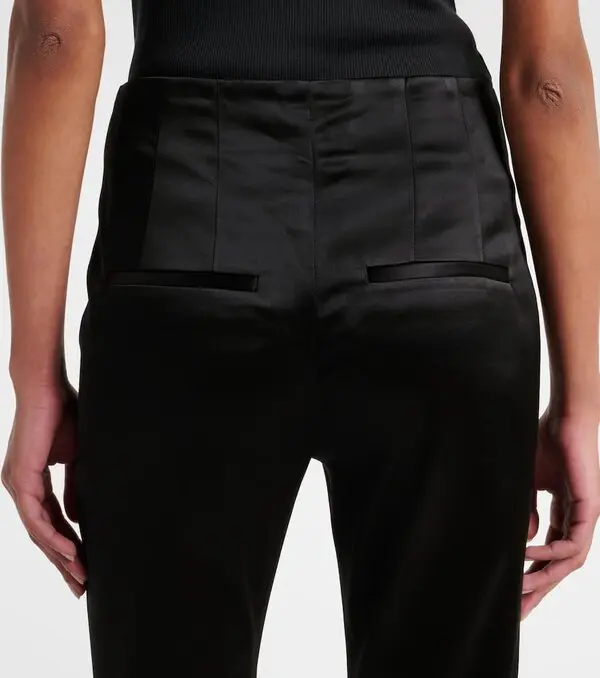 Veronica Beard Stila Cropped High-rise Satin Pants