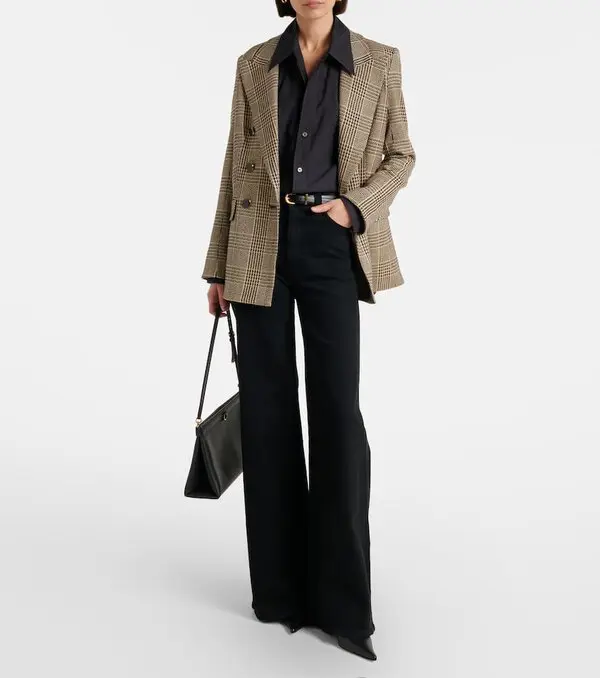Veronica Beard Rhys Houndstooth Double-breasted Blazer