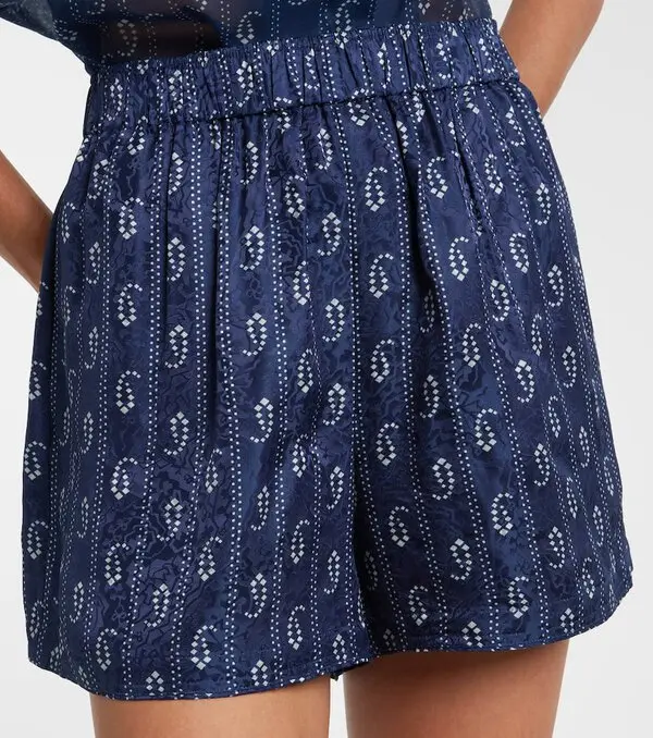 Tory Burch Printed Silk Blend Shorts