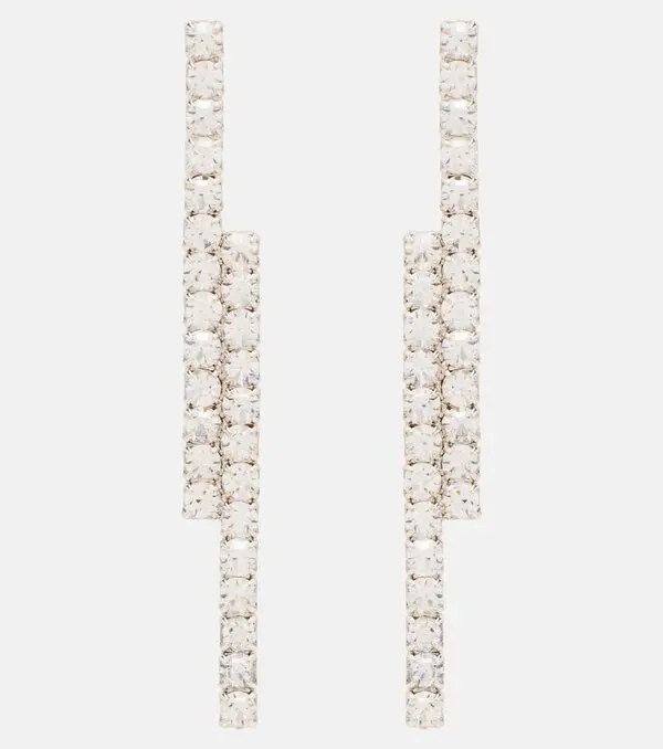 JENNIFER BEHR Gwen Crystal Drop Earrings - Silver