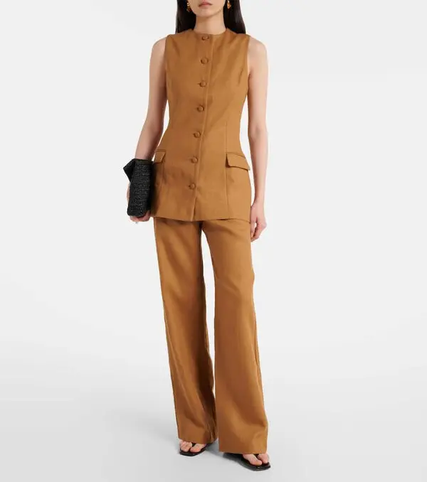 Faithfull The Brand Ilride Linen Wide-leg Trousers - Brown