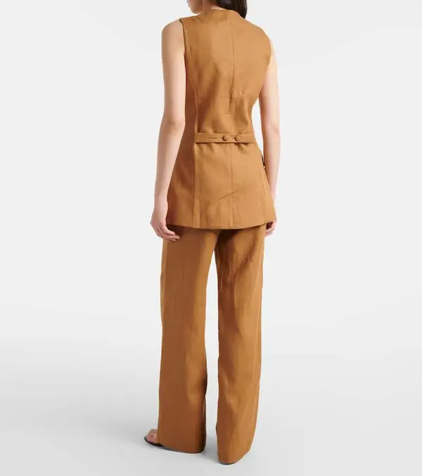 Faithfull The Brand Ilride Linen Wide-leg Trousers - Brown