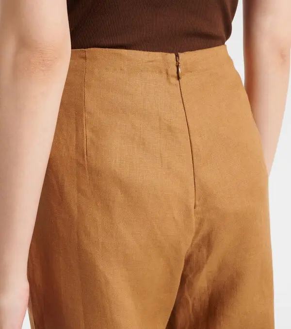 Faithfull The Brand Ilride Linen Wide-leg Trousers - Brown